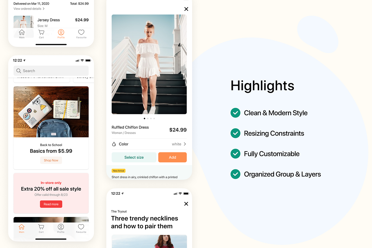 Fluik - E-commerce Mobile App UI Kit | Creative Market