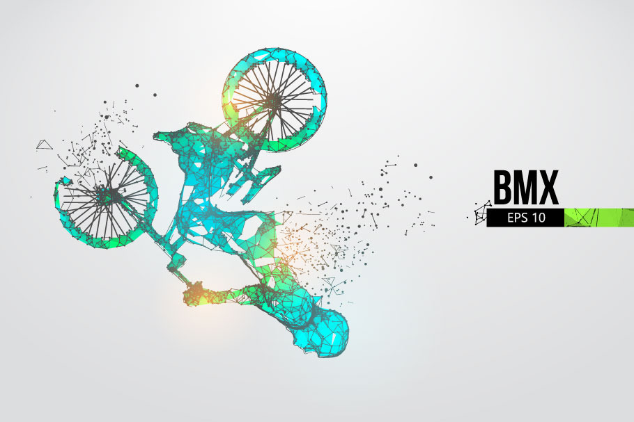 Silhouettes of a BMX rider, a Person Illustration by Matrosovv