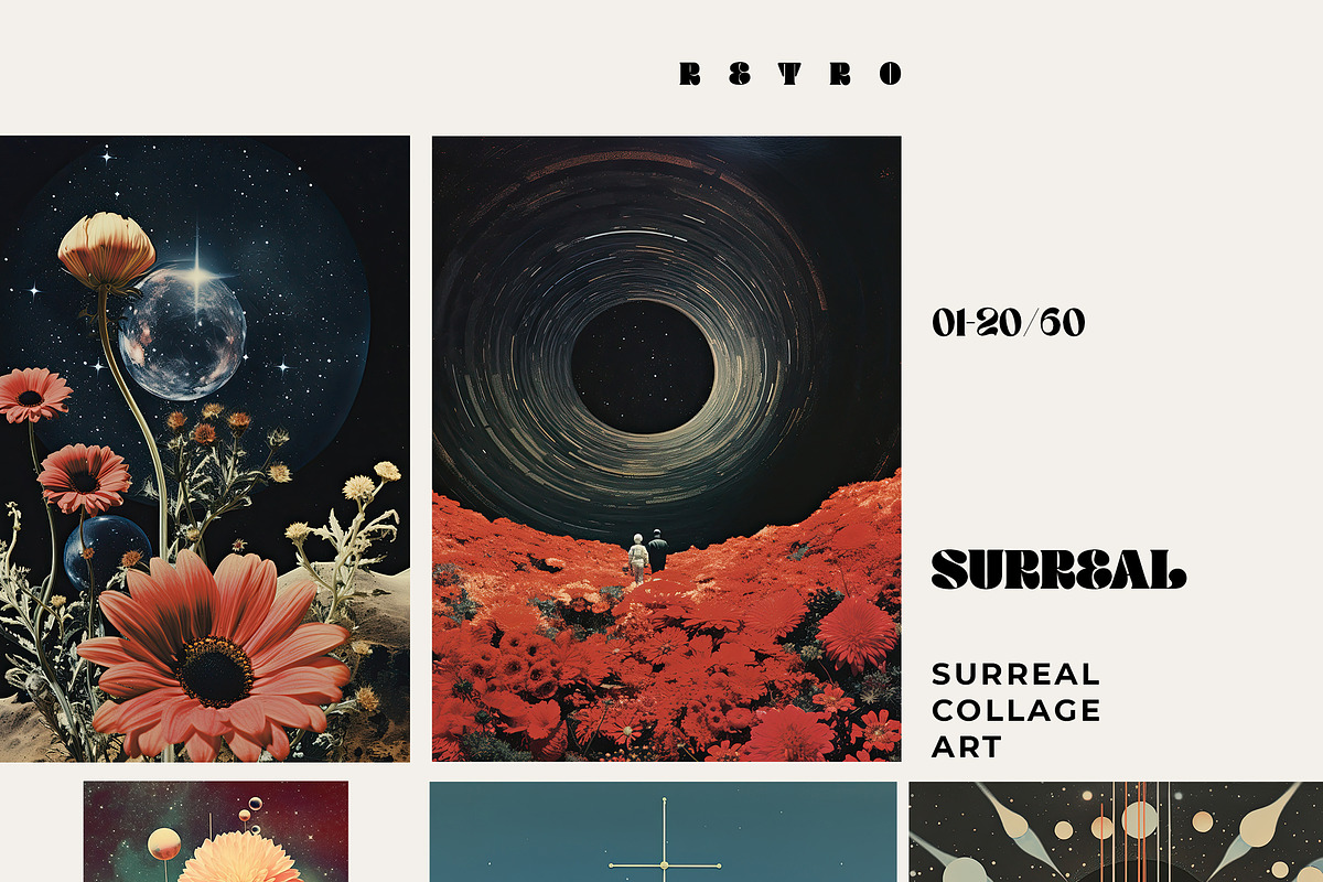 RETRO SURREAL Collage Art Posters