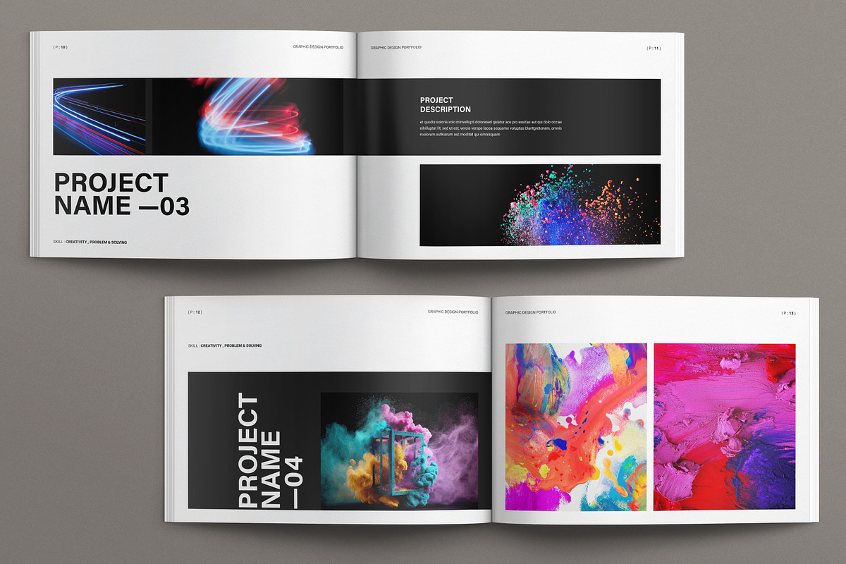 Graphic Design Portfolio Brochure, a Brochure Template by E-Type