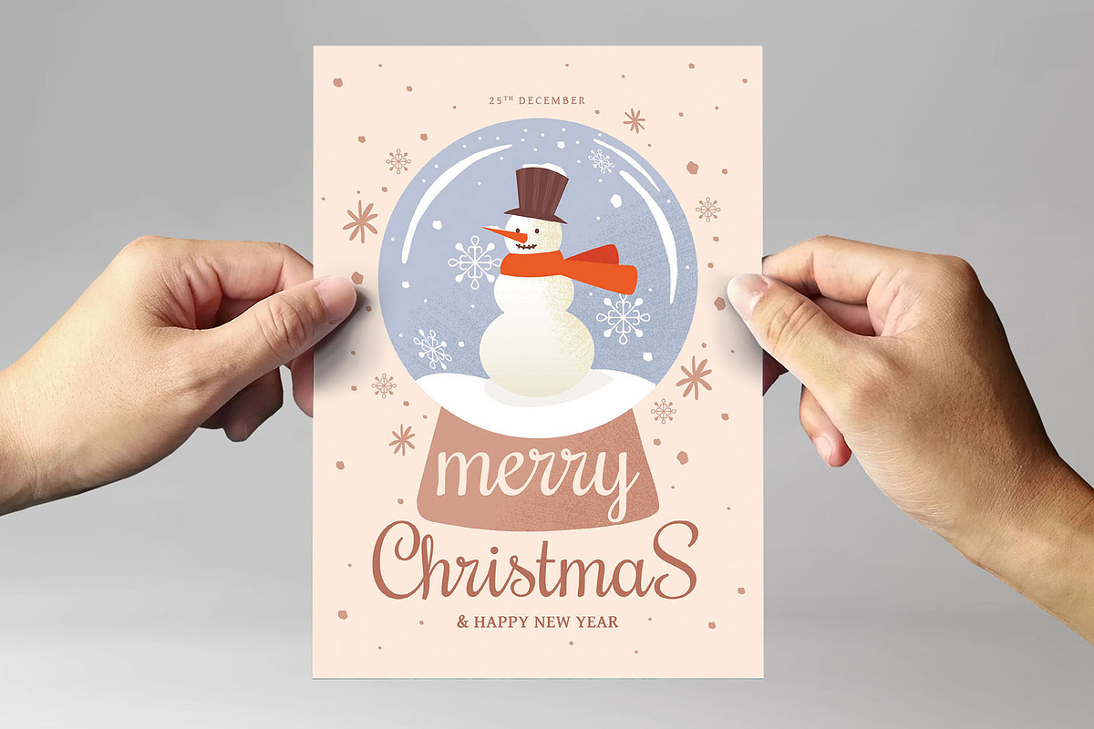 Flyer Winter Snow Globe Illustration, a Flyer Template by BrandPacks