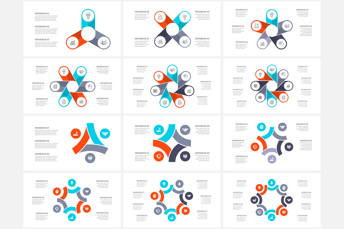 Diagrams animated infographics slides