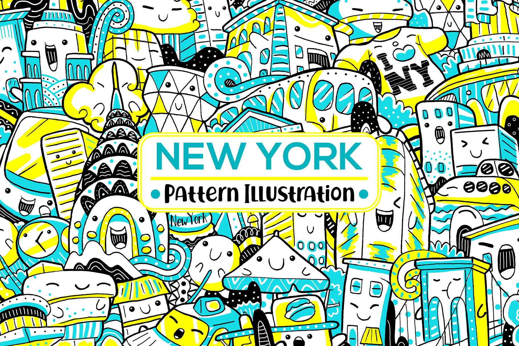 New York Pattern Illustration, a Pattern Graphic by MEDZ