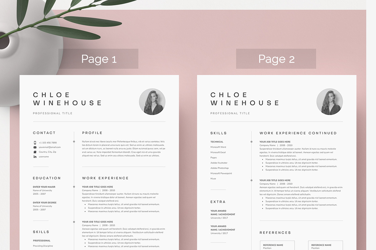 Word Resume & Cover Letter Template, a Resume Template by DemeDesign ...