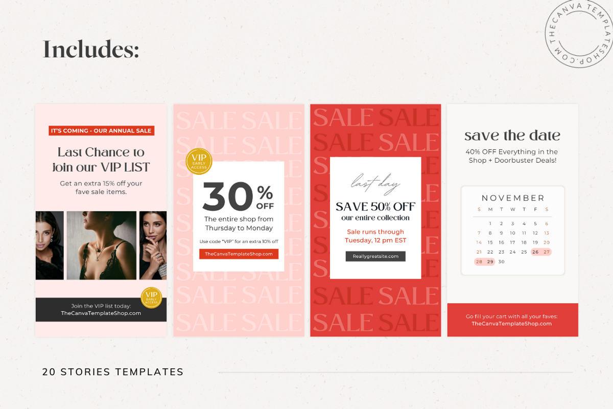 The Sale Promo Canva Template Pack, a Social Media Template by The ...
