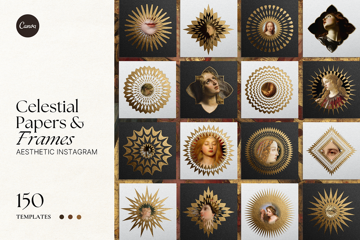 Celestial Gold Foil Papers & Frames