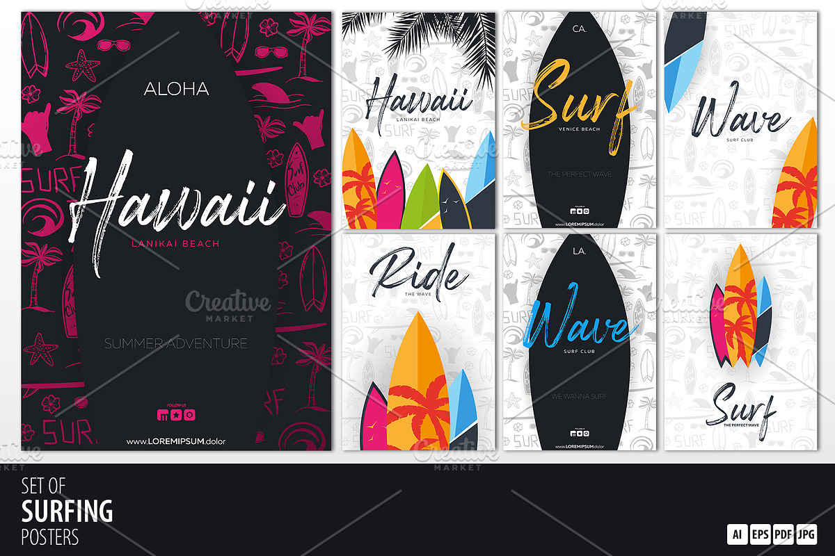 Surfing Posters, a Flyer Template by Leo Edition