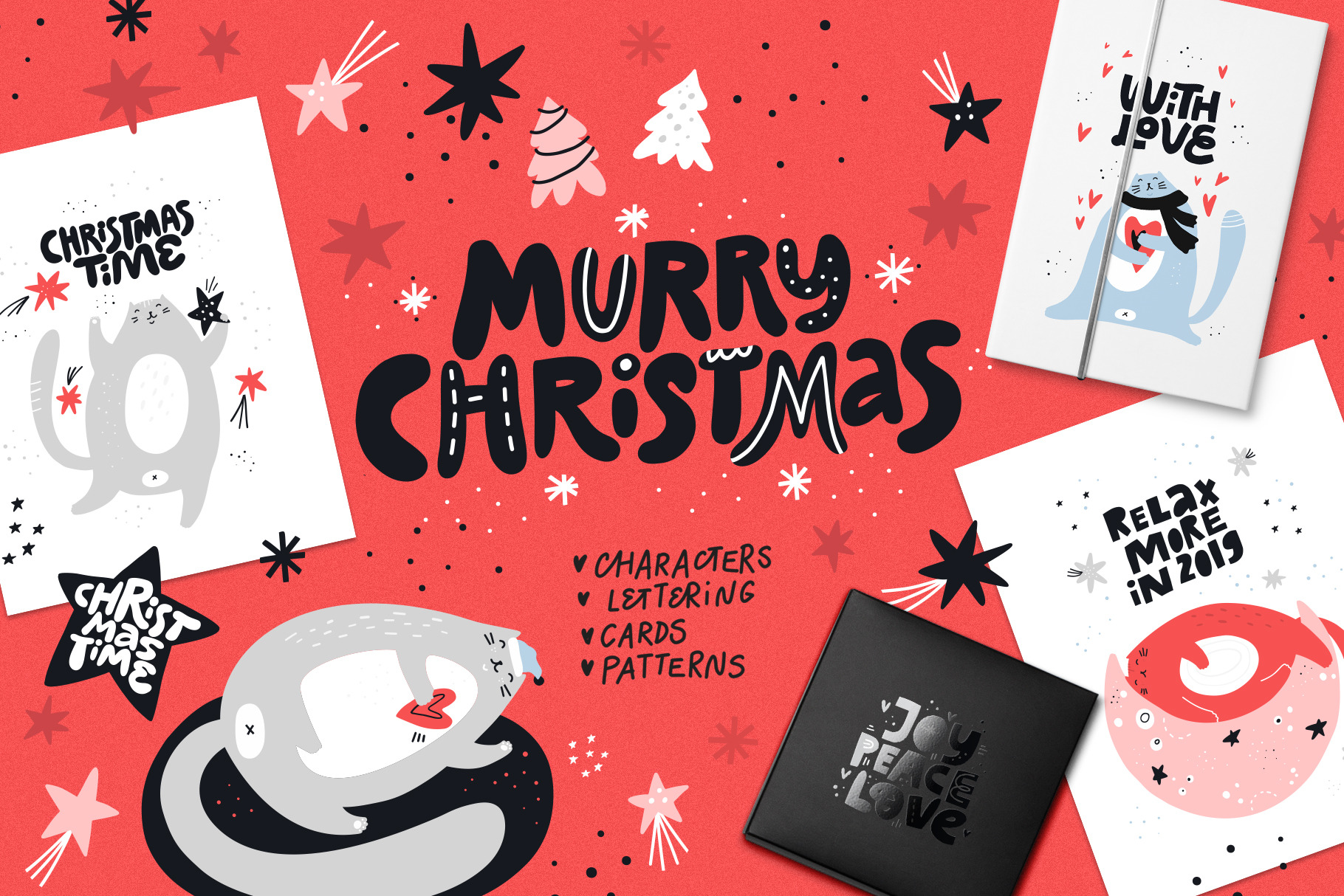 Murry Christmas: festive cats, an Animal Illustration by Favete Art