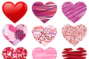 Valentine Hearts Vectors & Clipart, an Illustration by PinkPueblo