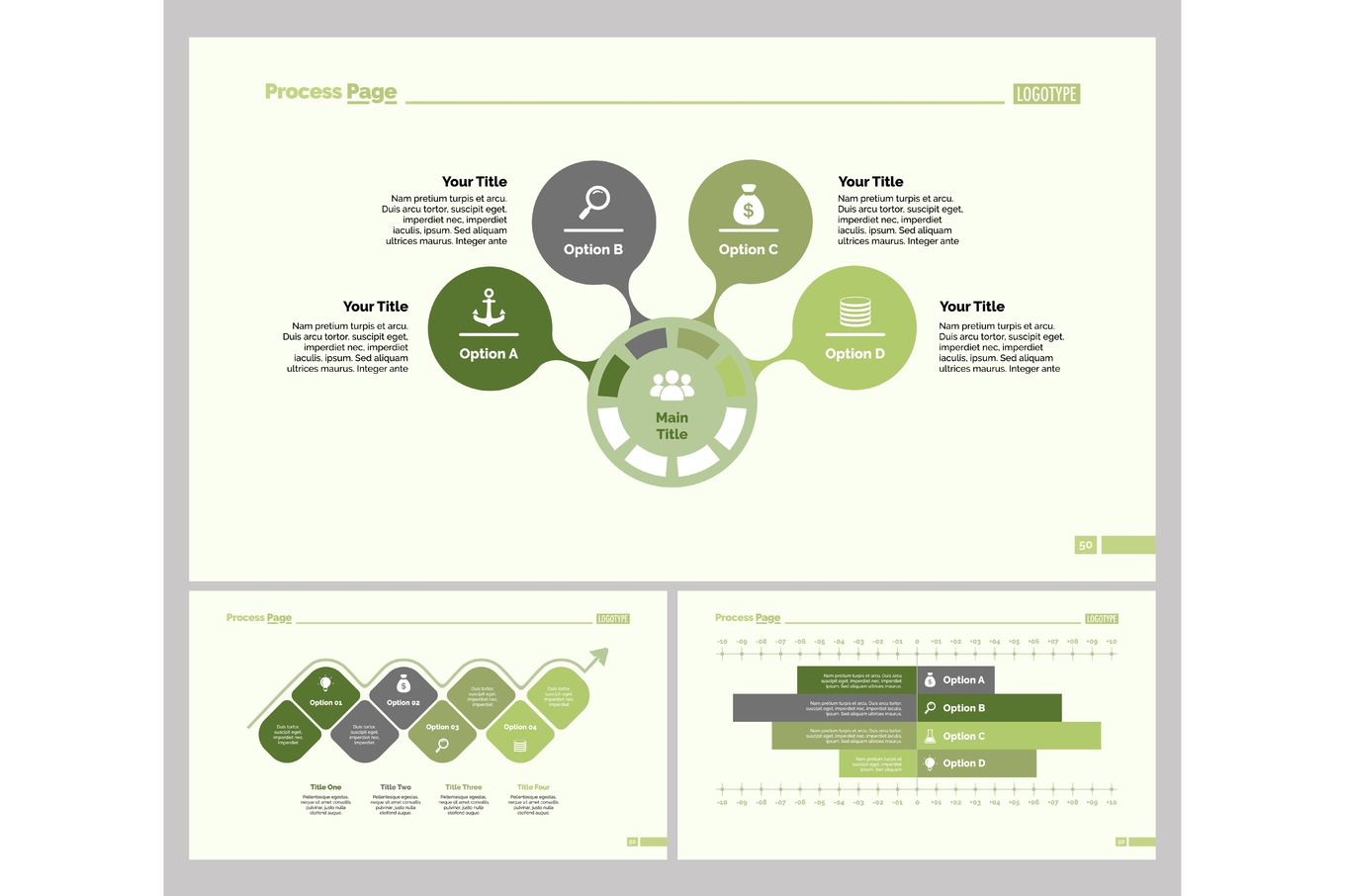 Three workflow Slide Template Set, a Work Illustration by SurfsUpVector