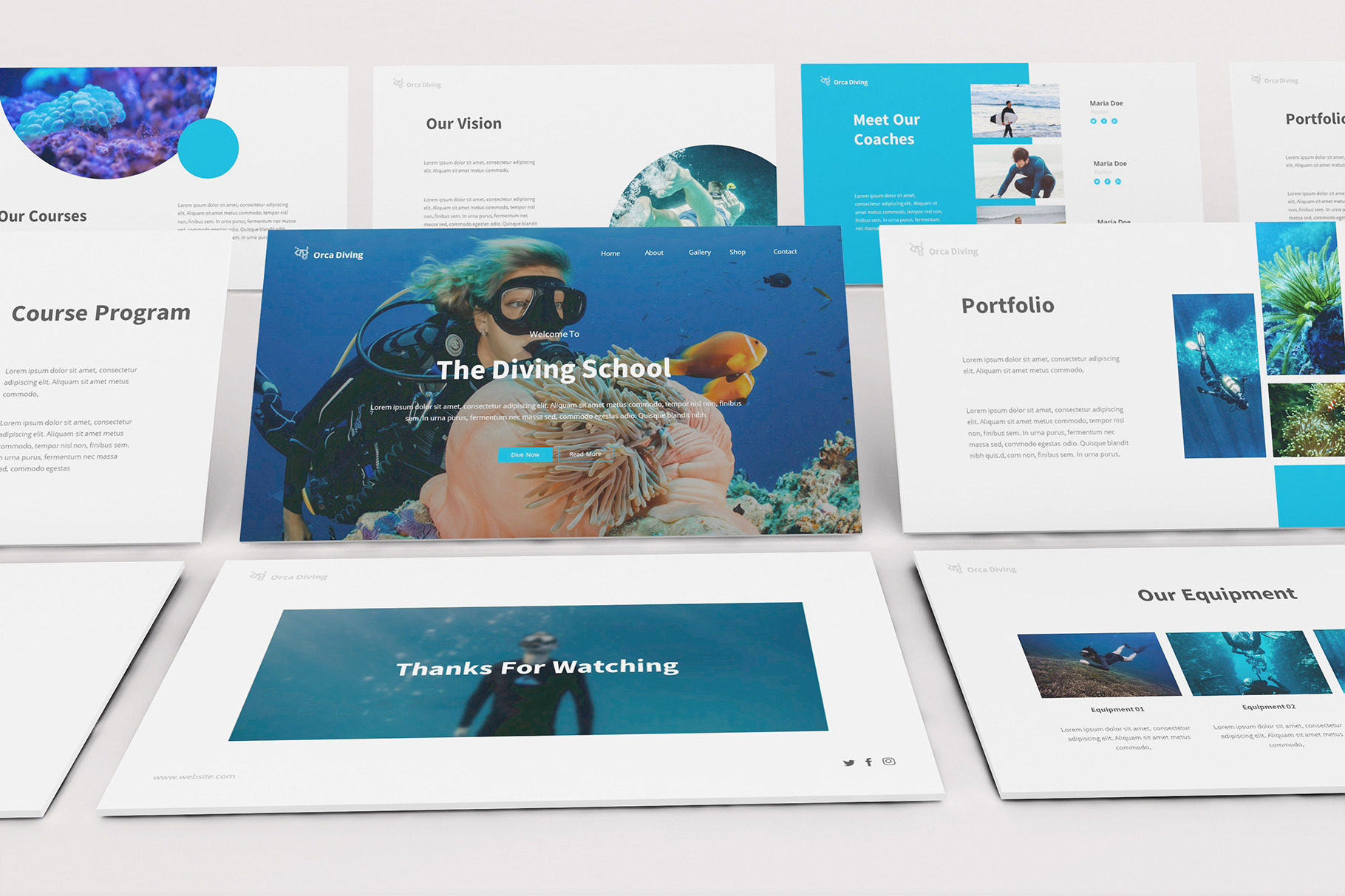 The Dive Google Slides Template, a Presentation Template by Formatika ...