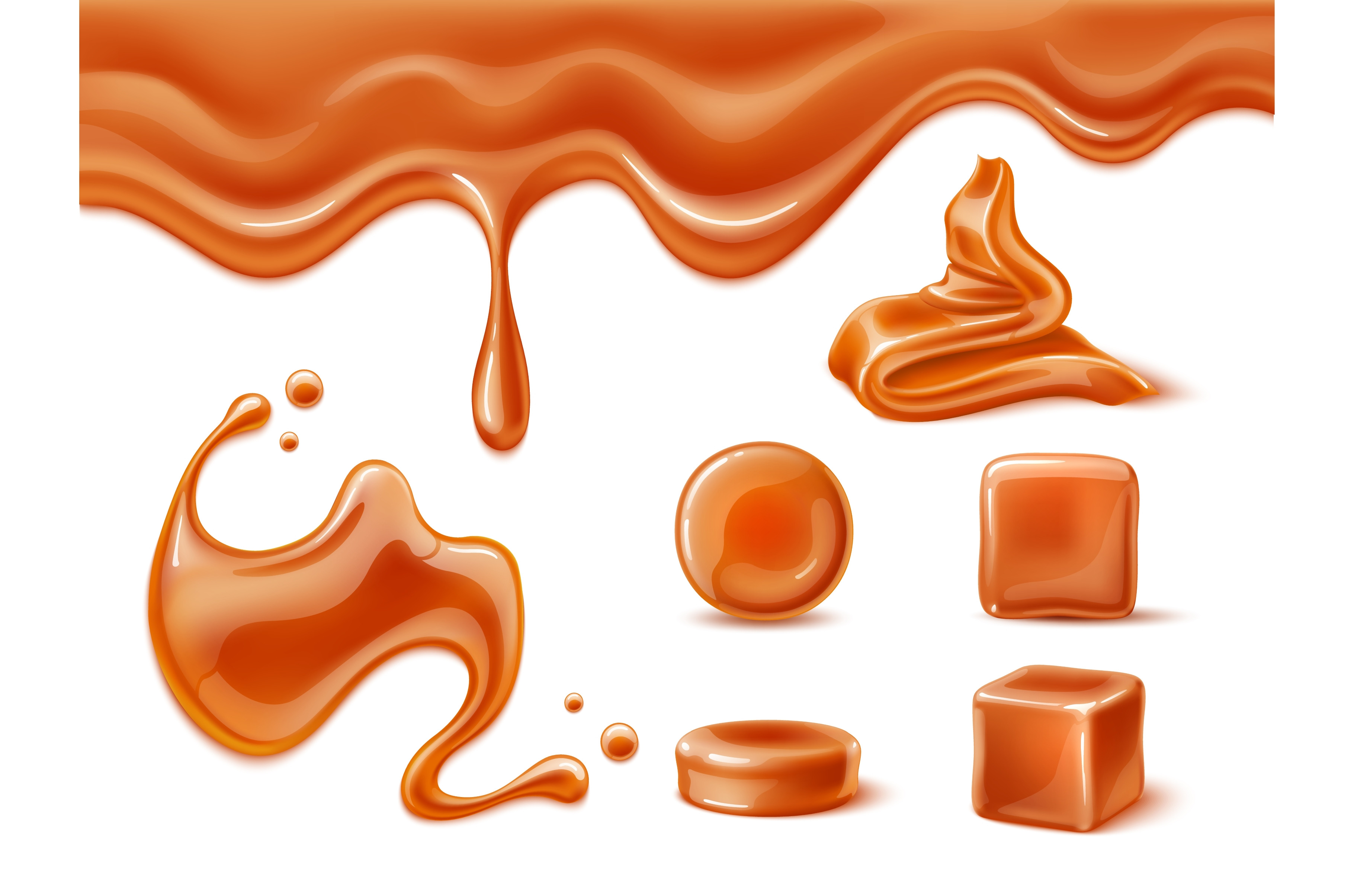 Realistic caramel. Sweet dessert, an Object Graphic by YummyBuum ...
