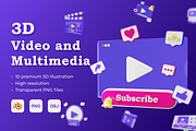 Video and Multimedia 3D Icon Set, a 3D by Laimmilka