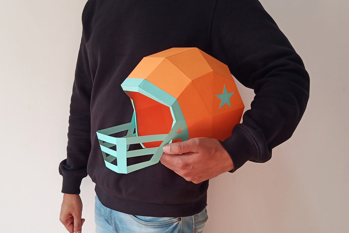 DIY Football Helmet - 3d papercraft, a Templates & Theme by PAPER amaze