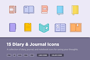15 Diary & Journal Icons, an Icon by Creative VIP