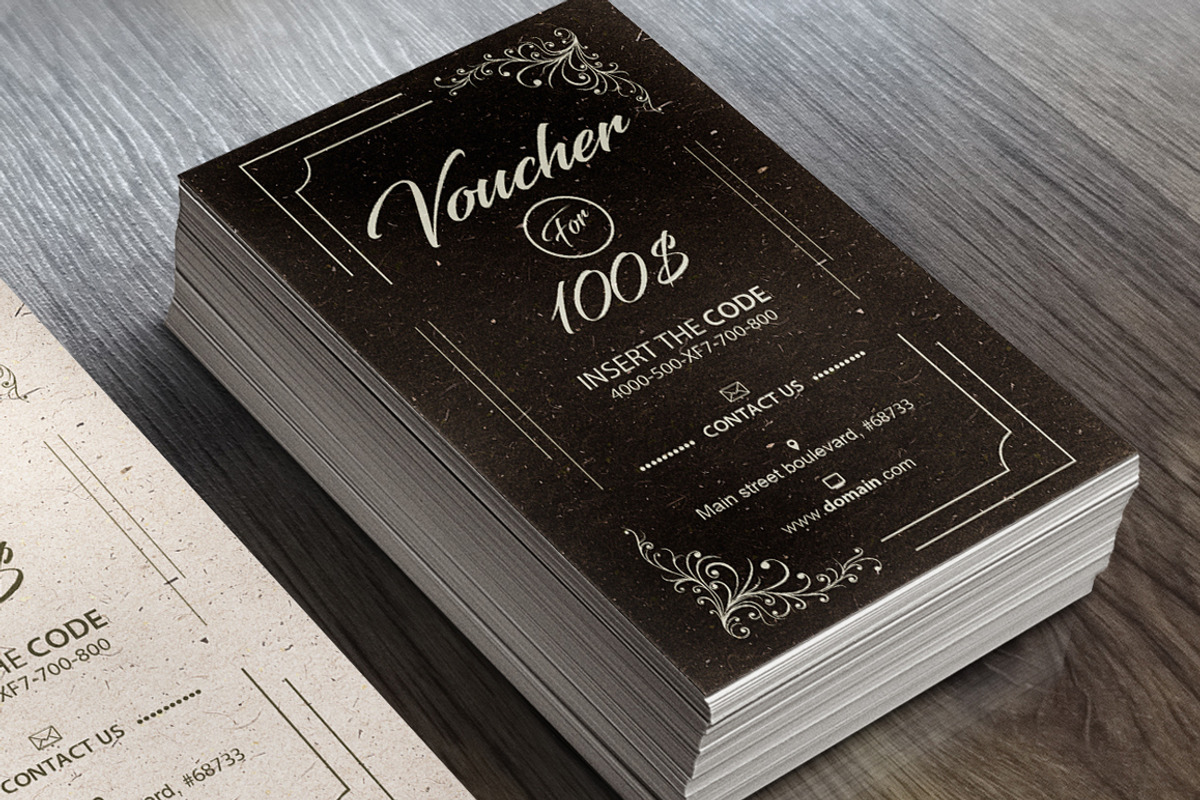 Vintage Voucher Card 02, a Card Template by VectorMedia