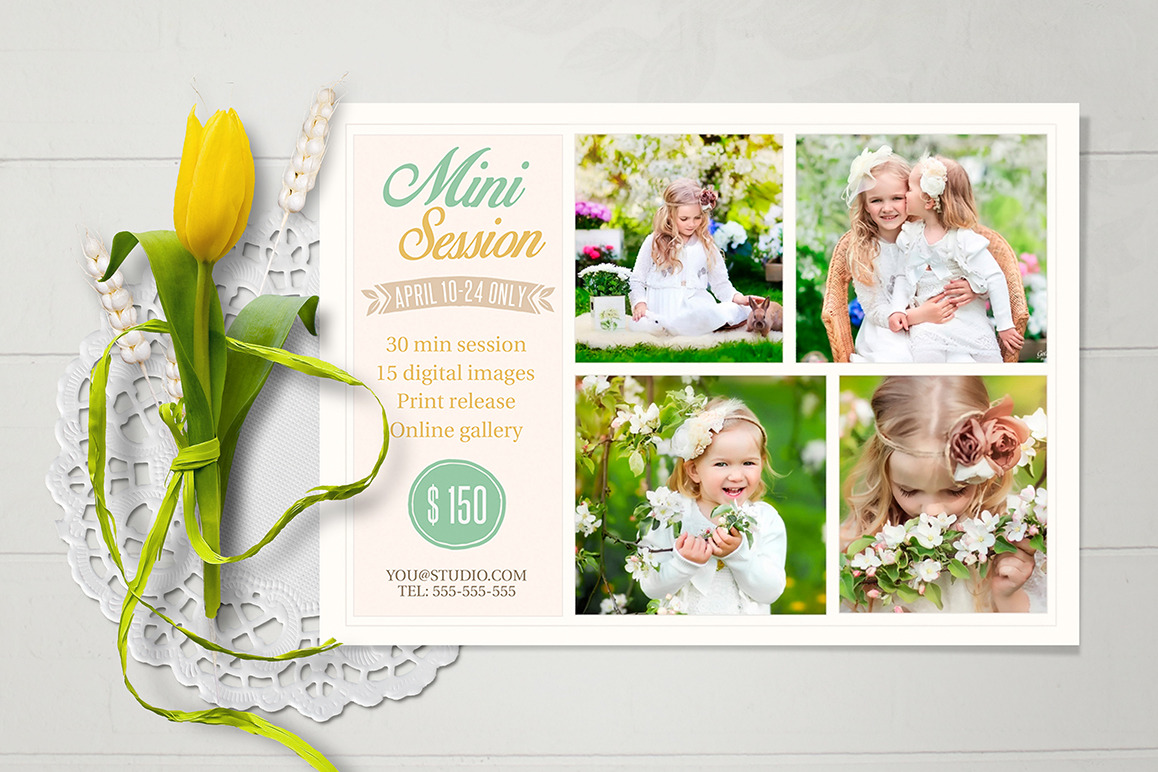 Spring Mini Session Template, a Card Template by TheSeventhDesire