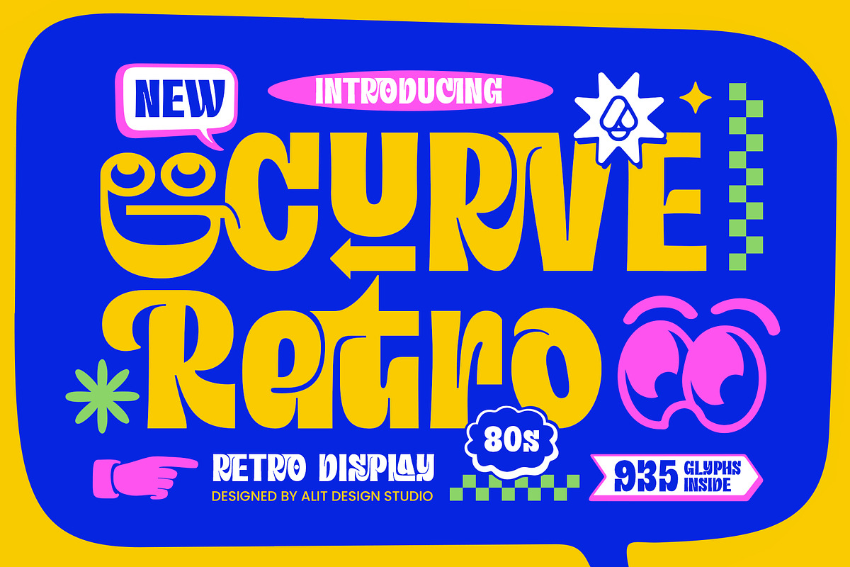 Curve Retro Typeface, a Sans Serif Font by alit design