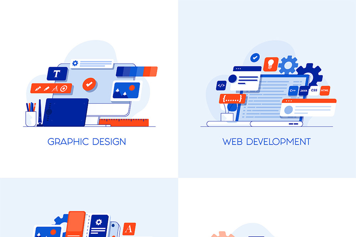 Set of 40 Modern Flat Design Concept, an Education Illustration by ...