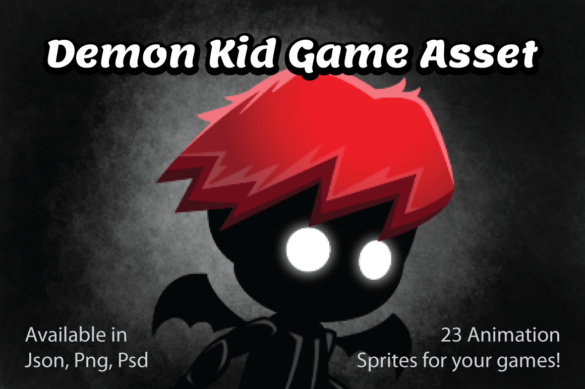 Demon Kid Sprites | 2D Game Asset, an Illustration by Heavtryq Design