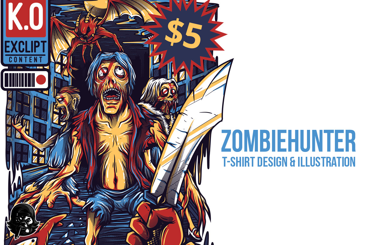 Zombiehunter Illustration, an Illustration by badsyxn