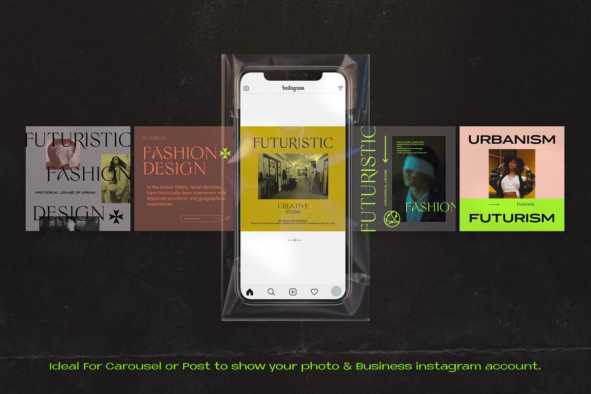 Futuristic Cyber Instagram Pack, a Social Media Template by Dirtytemp ...
