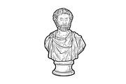 Marcus Aurelius sketch vector, an Object Illustration by AlexArt