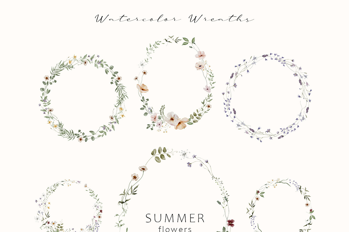 Summer Flowers Watercolor Set