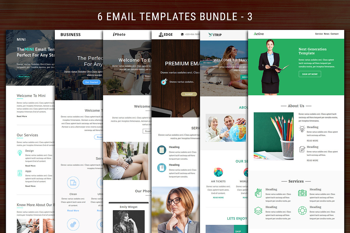 6 Email Templates Bundle-3, an Email Template by Pennyblack Templates