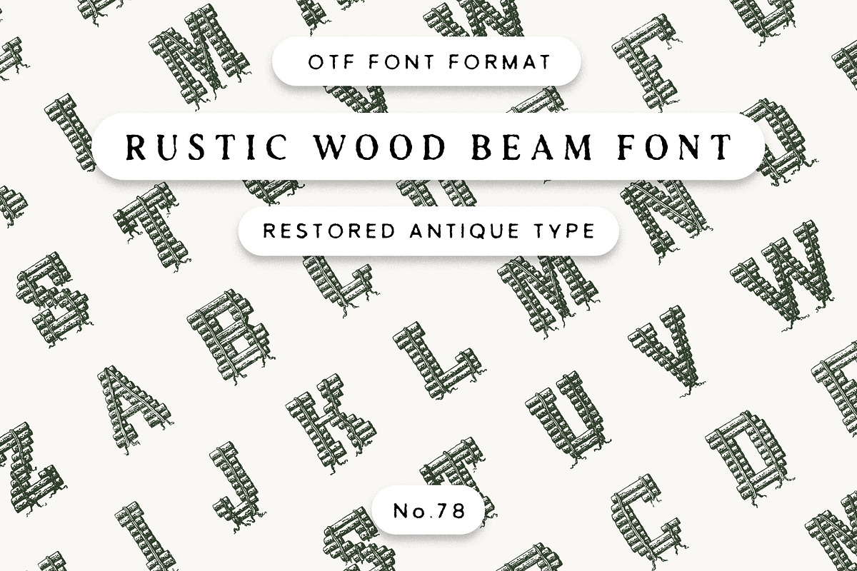 Rustic Wood Beam Font, a Serif Font by Century Library