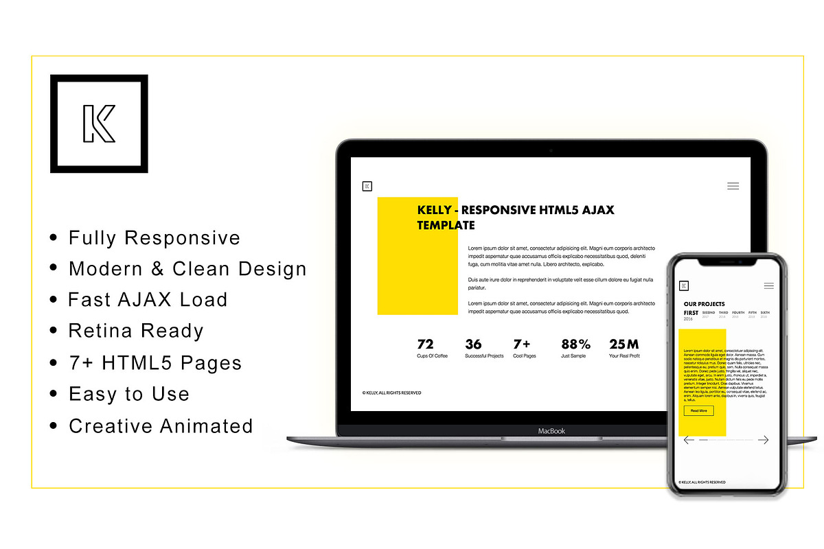 Kelly - Responsive HTML5 Theme 2019, a HTML Template by Den Marty Studio