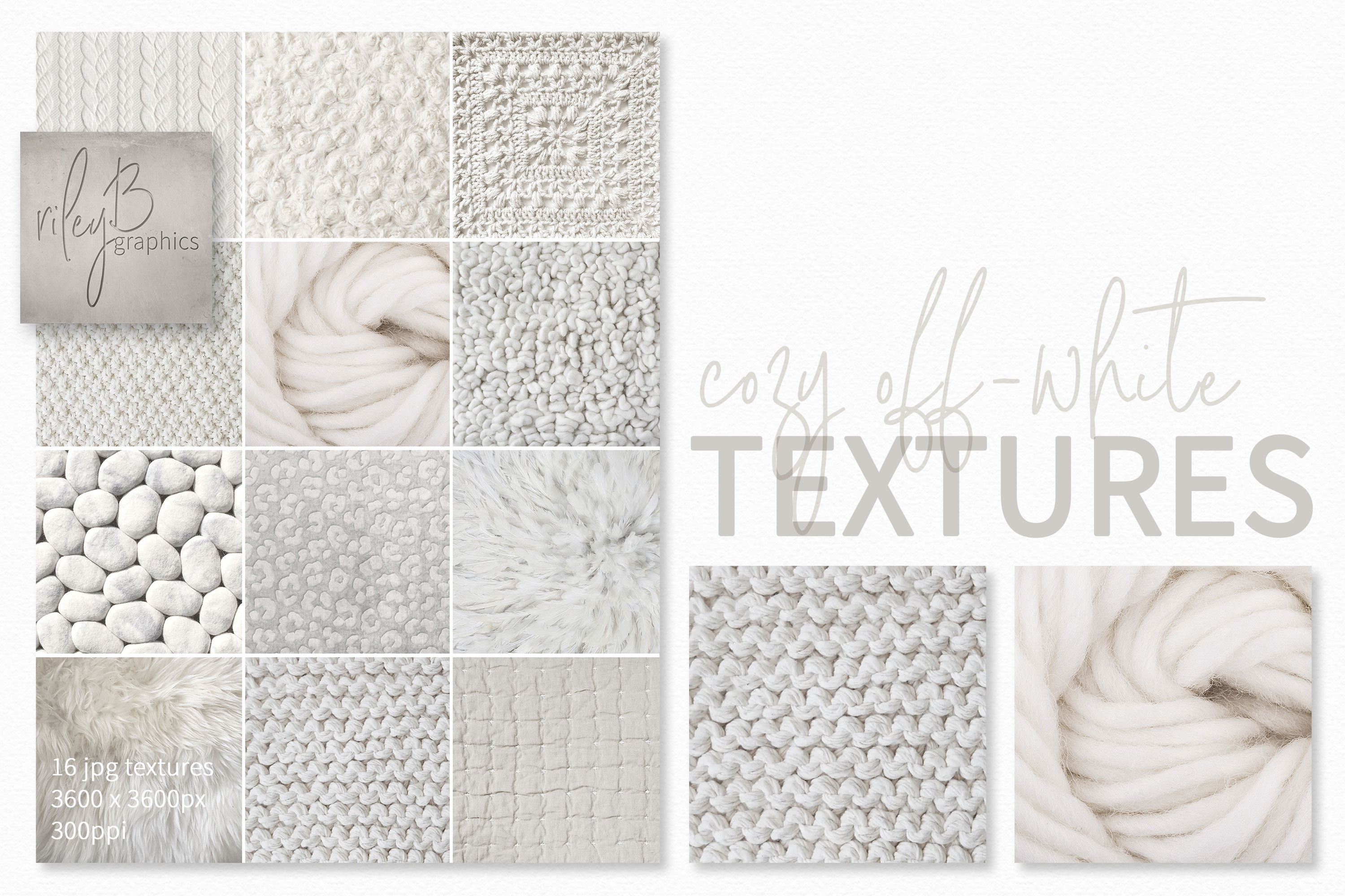 Cozy Off-White Textures, a Texture Graphic by rileyBgraphics