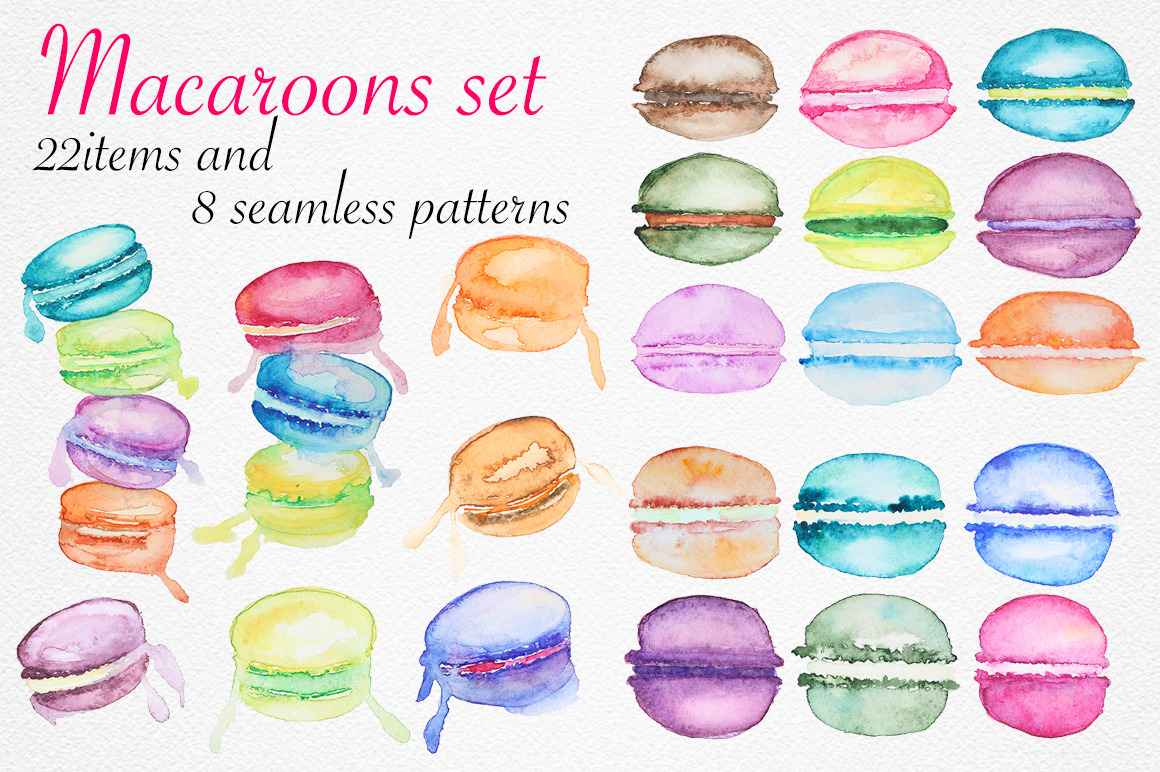 Macaroons set | Food Illustrations ~ Creative Market