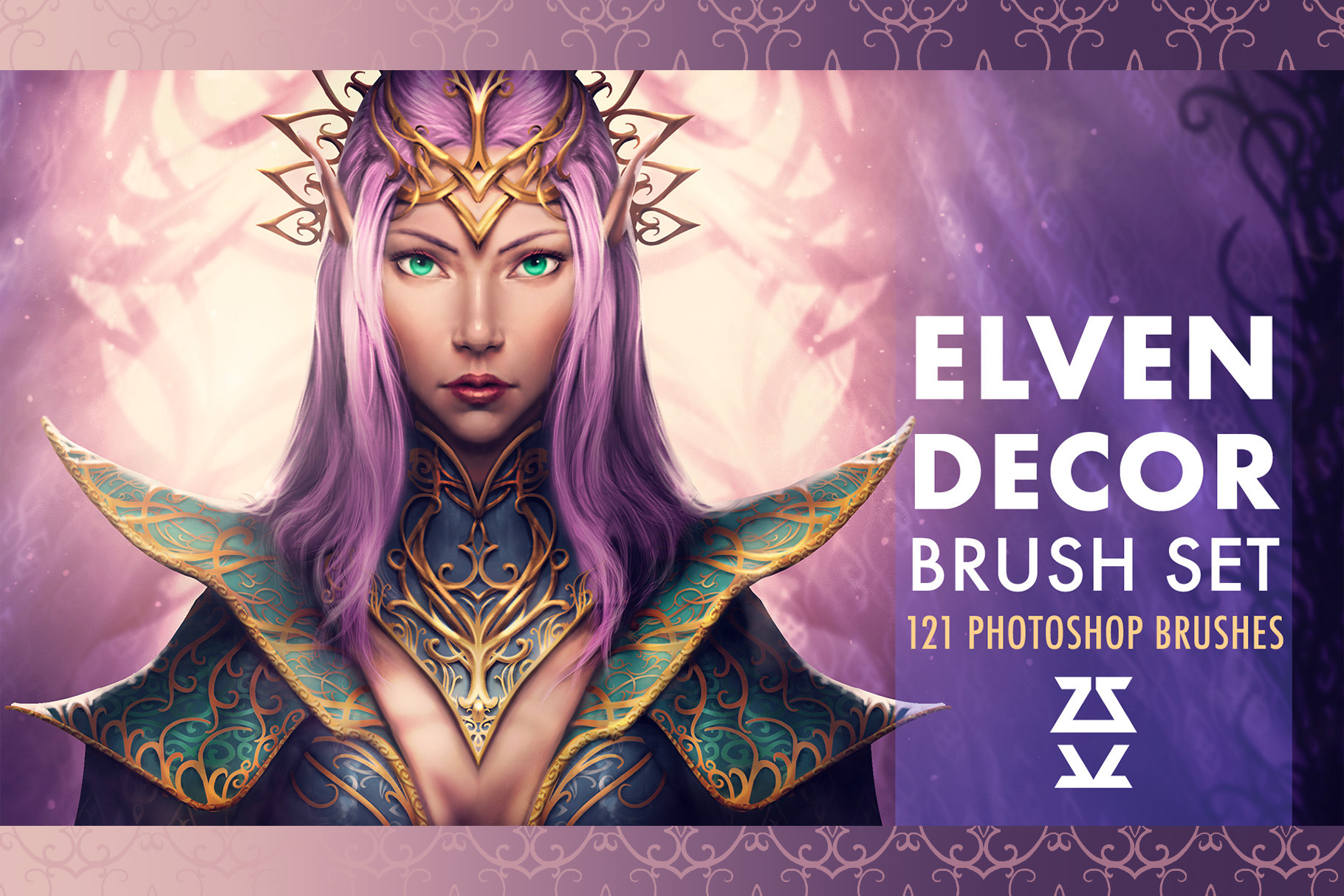 Elven Decor Brush Set, a Brush Add-On by Zsolt Kosa Art