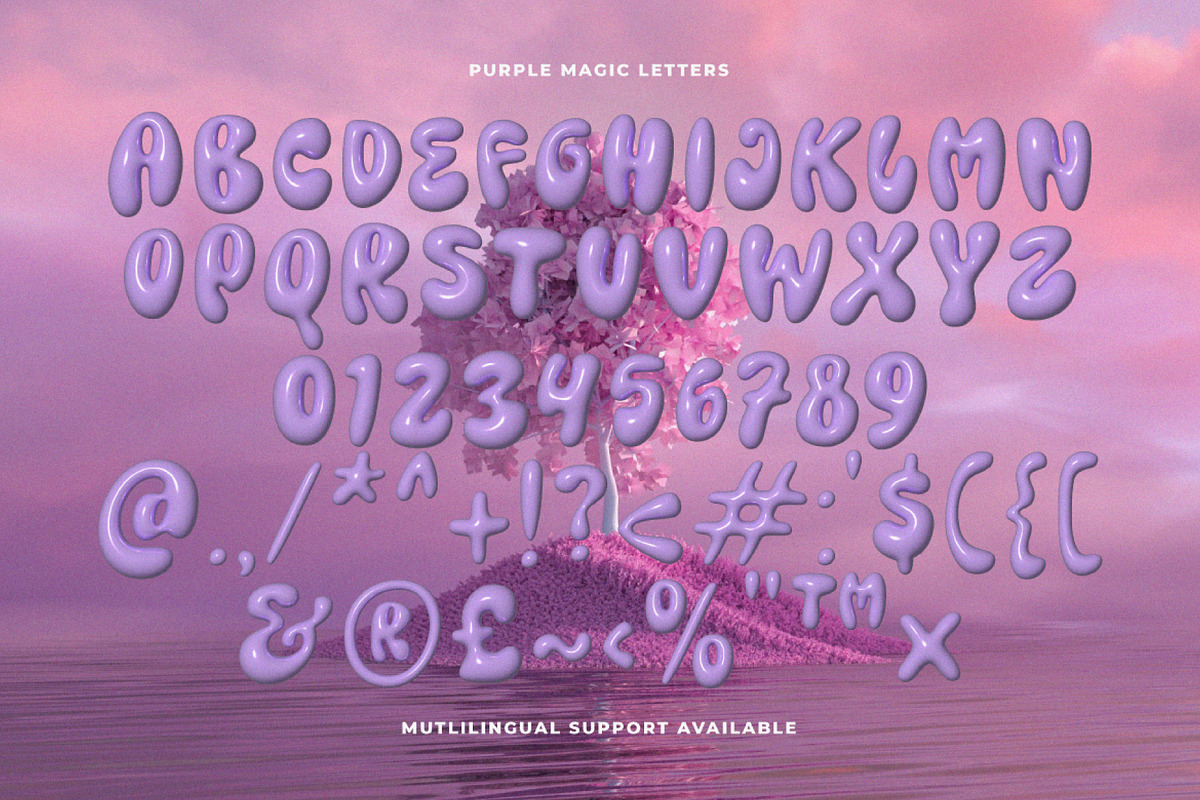 Purple Magic - 3D SVG Font, a Symbol Font by Prioritype Co