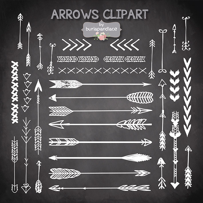 VECTOR Hand Drawn clipart arrows, an Illustration by burlapandlace