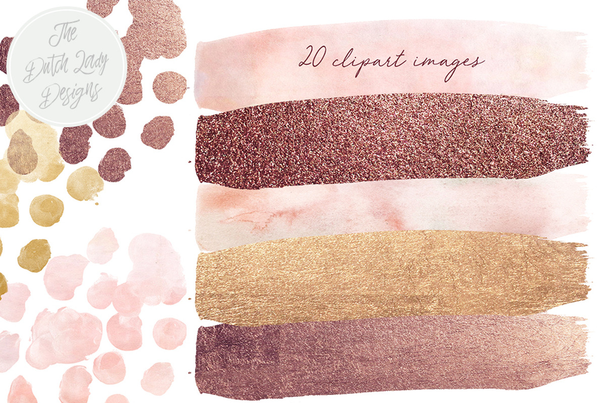 Watercolor & Glitter Paint Clipart, a Decorative Illustration by The ...