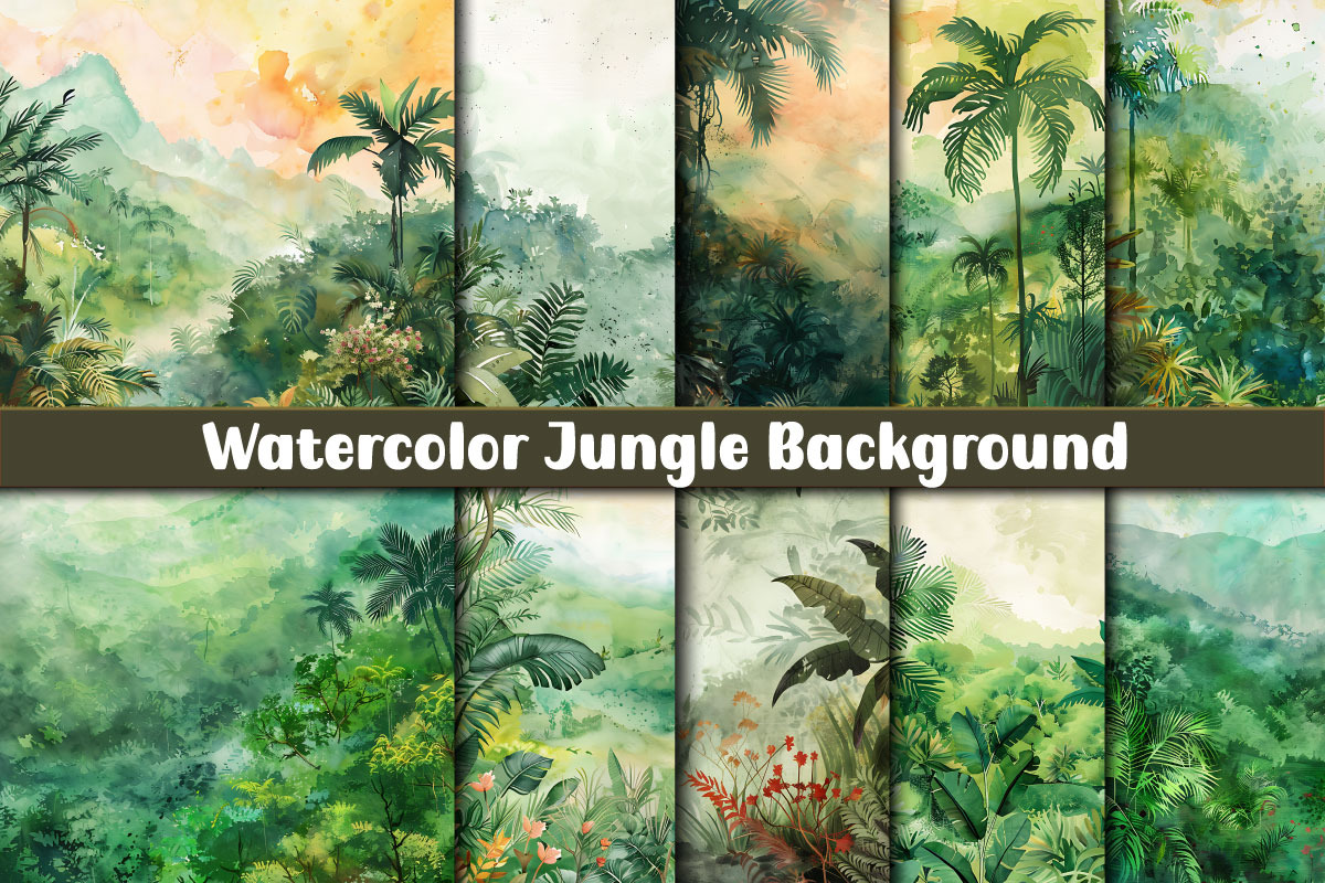 Watercolor Jungle Background, a Background Photo by protabsorkar11 ...