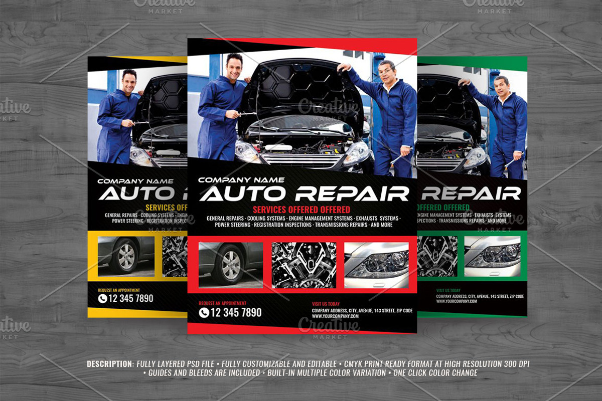 Car Repair Flyer, a Flyer Template by PSDPixel