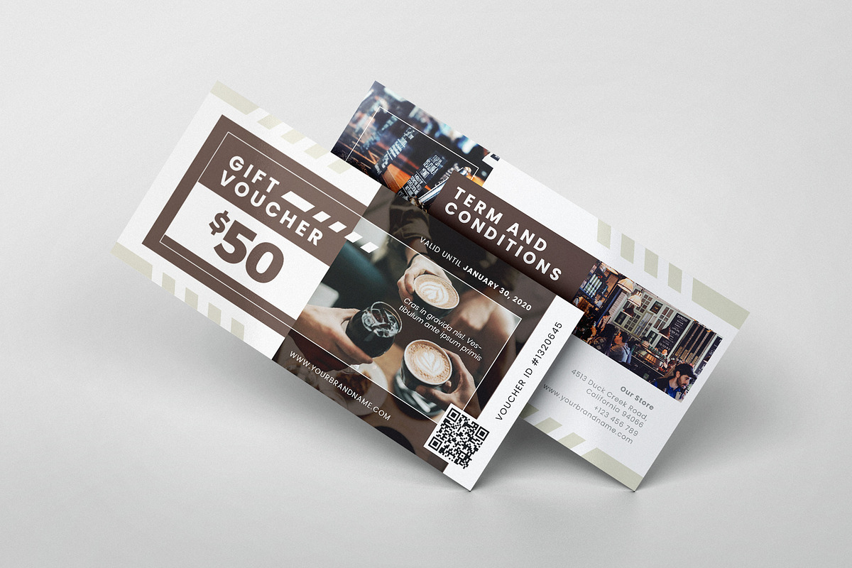 Coffeeshop AI and PSD Gift Voucher, a Card Template by Alexacrib