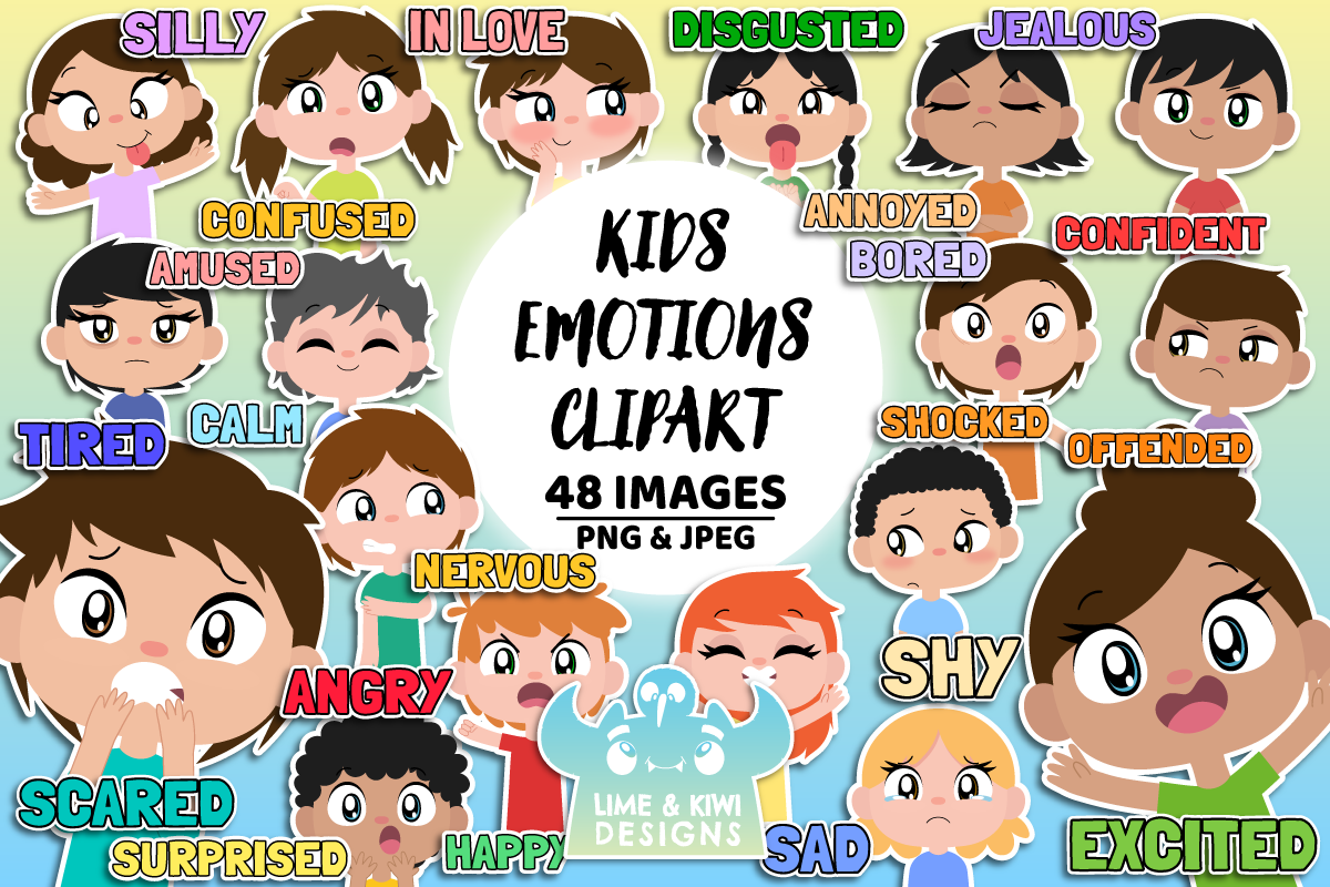 Emotions Clipart, a Person Illustration by Lime & Kiwi Designs