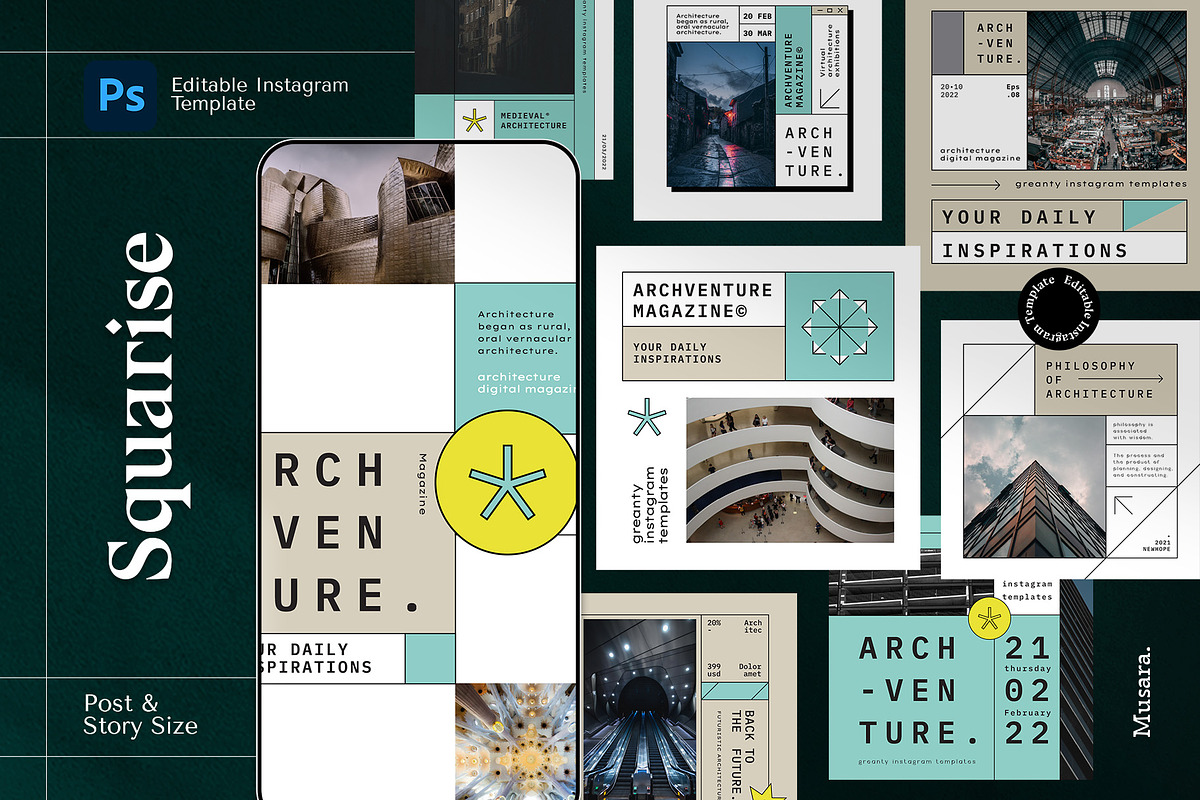 Squarise - Swiss Style Instagram, a Social Media Template by Masanis