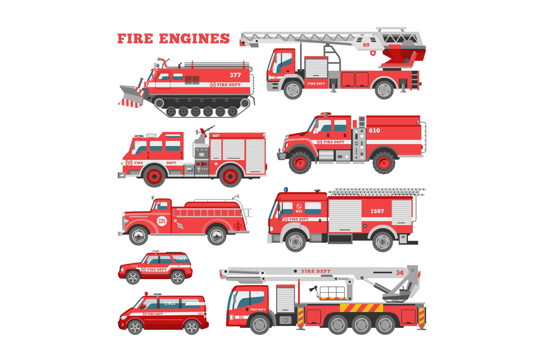Fire engine vector firefighting | Transportation Illustrations ...