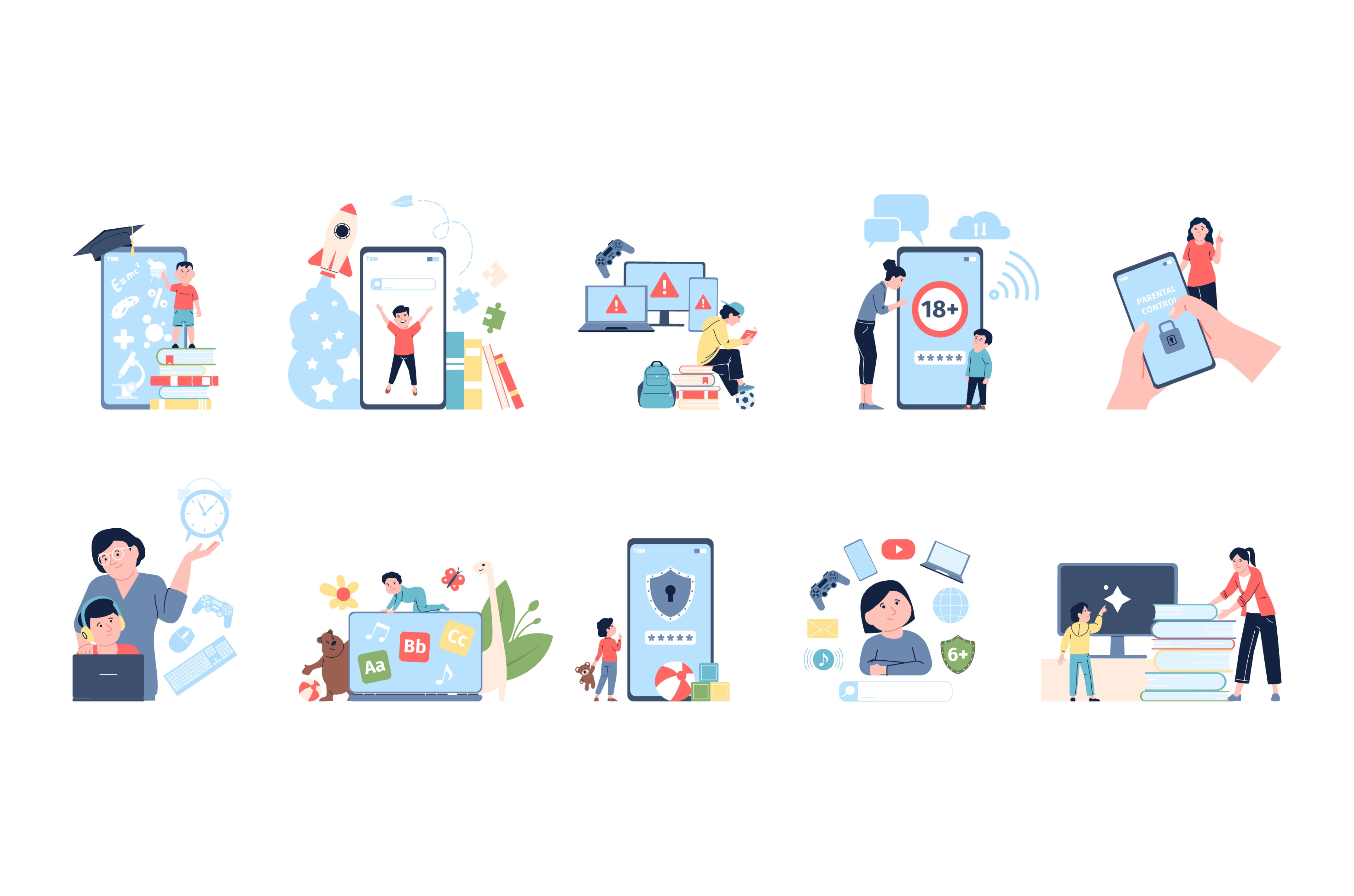 Gadget free time, kids digital | Graphics ~ Creative Market