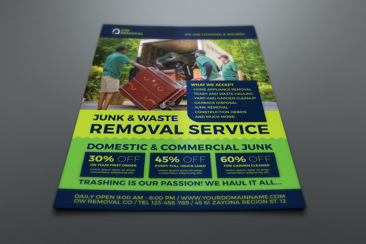 Junk Removal Services Flyer Template