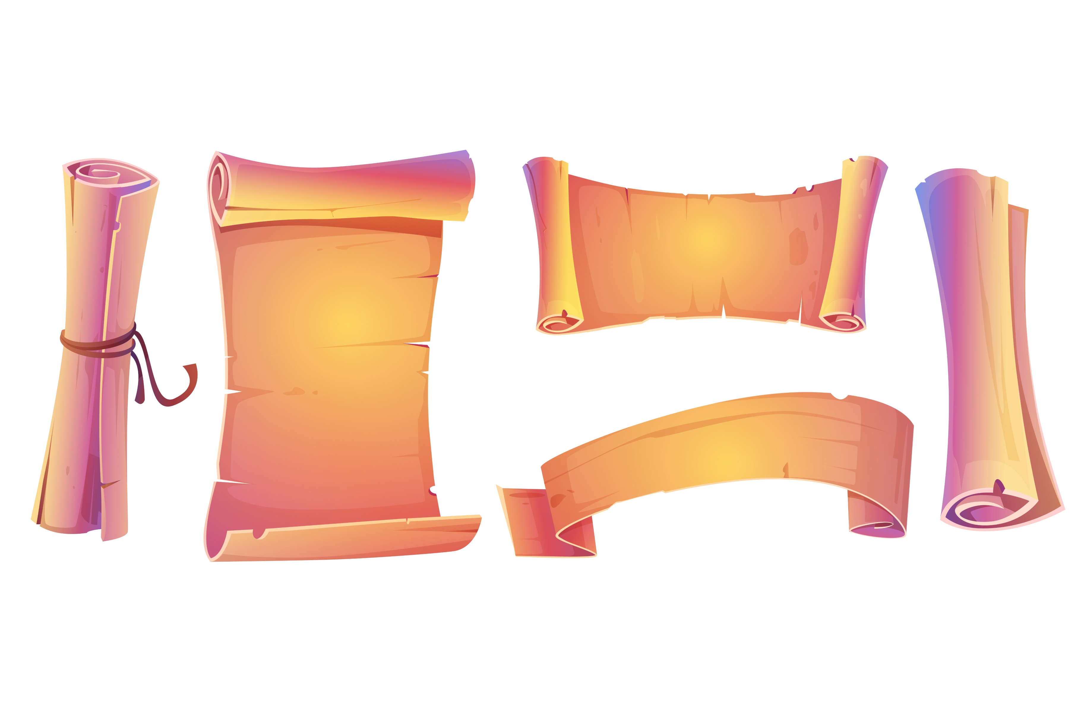 Cartoon parchment rolls, blank, a Texture Graphic by art PVP - market