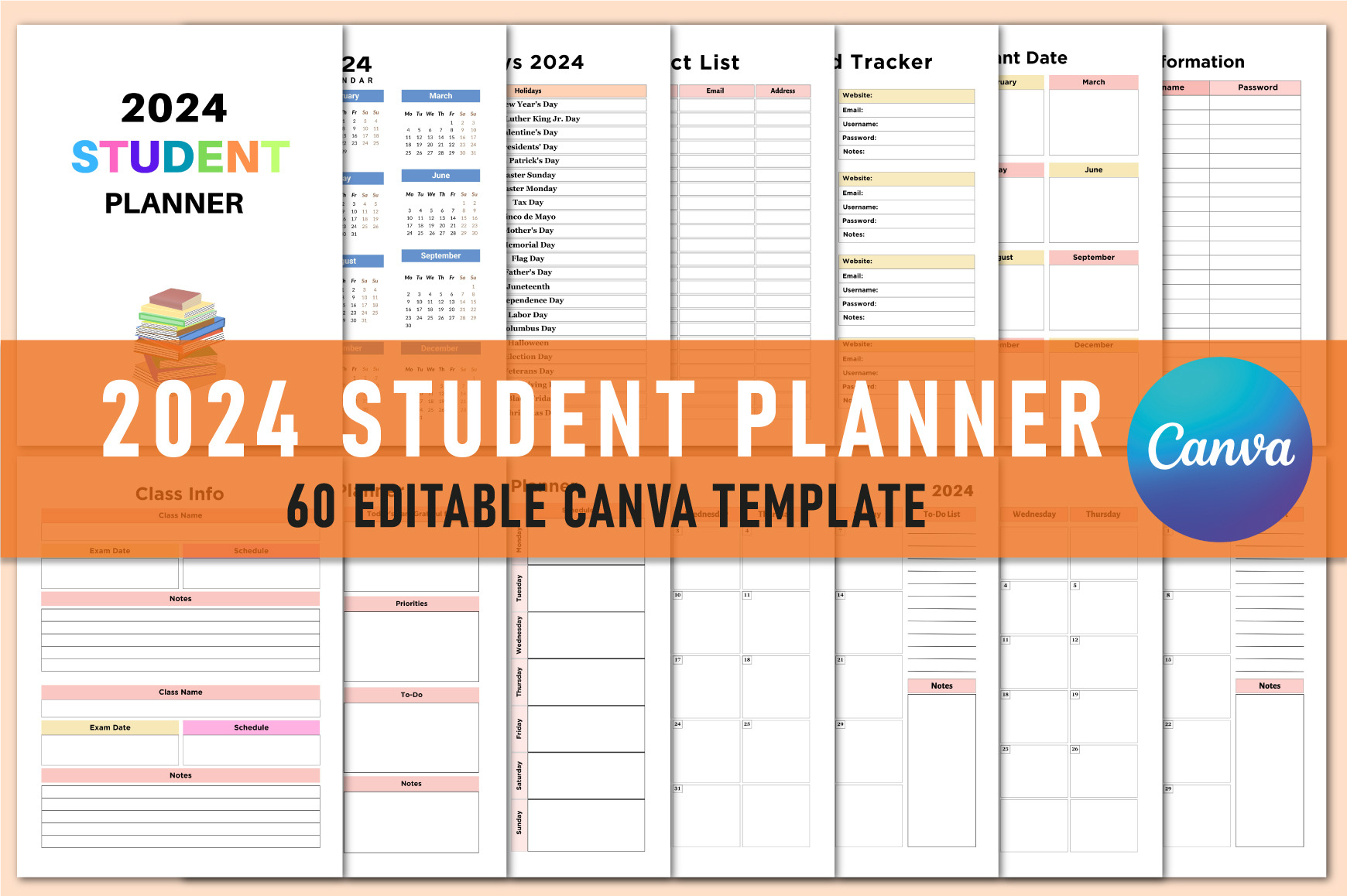 Editable 2024 Student Planner