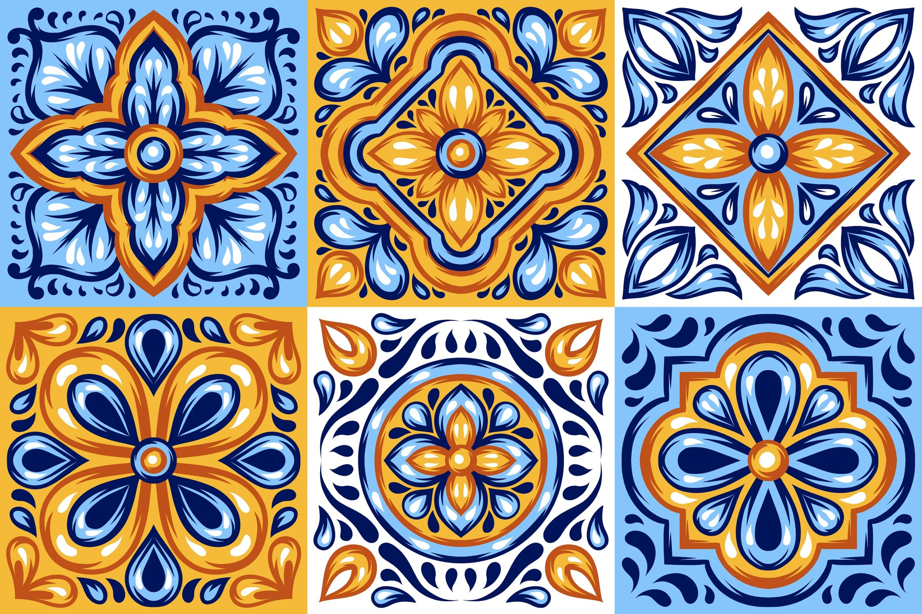 Italian ceramic tile pattern | Decorative Illustrations ~ Creative Market