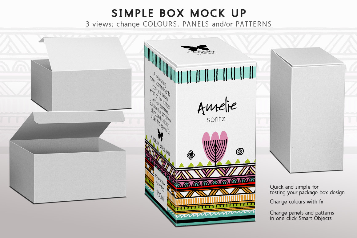 Box Mock-up Panels & Patterns, a Packaging Mockup by JoZOO