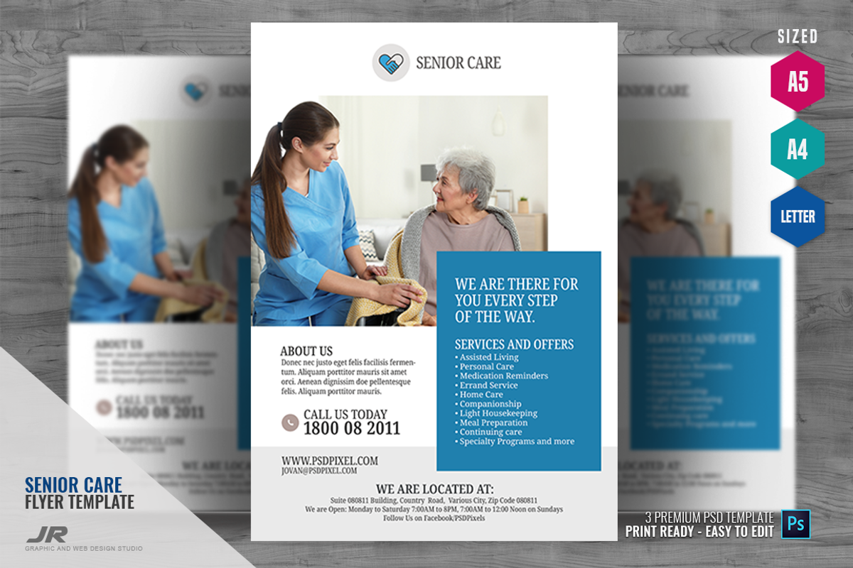 Home Care Services Flyer, a Flyer Template by PSDPixel
